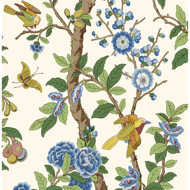 G P & J Baker Eldon Green/Blue Wallpaper