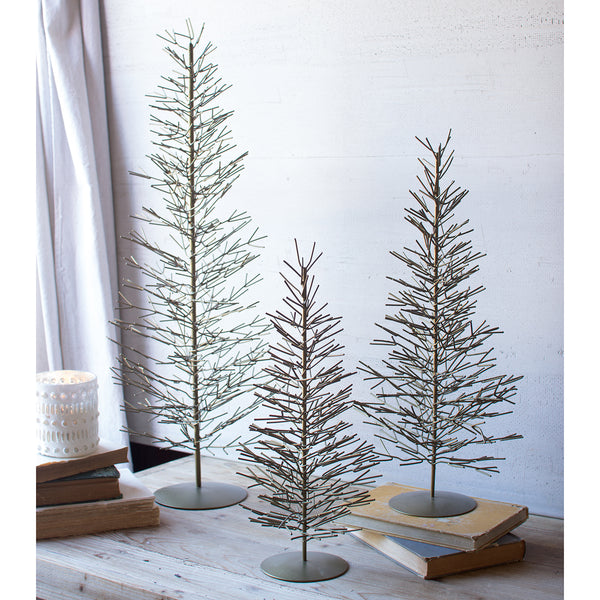 Wire Tree Tabletop Accent Set of 3 – Paynes Gray