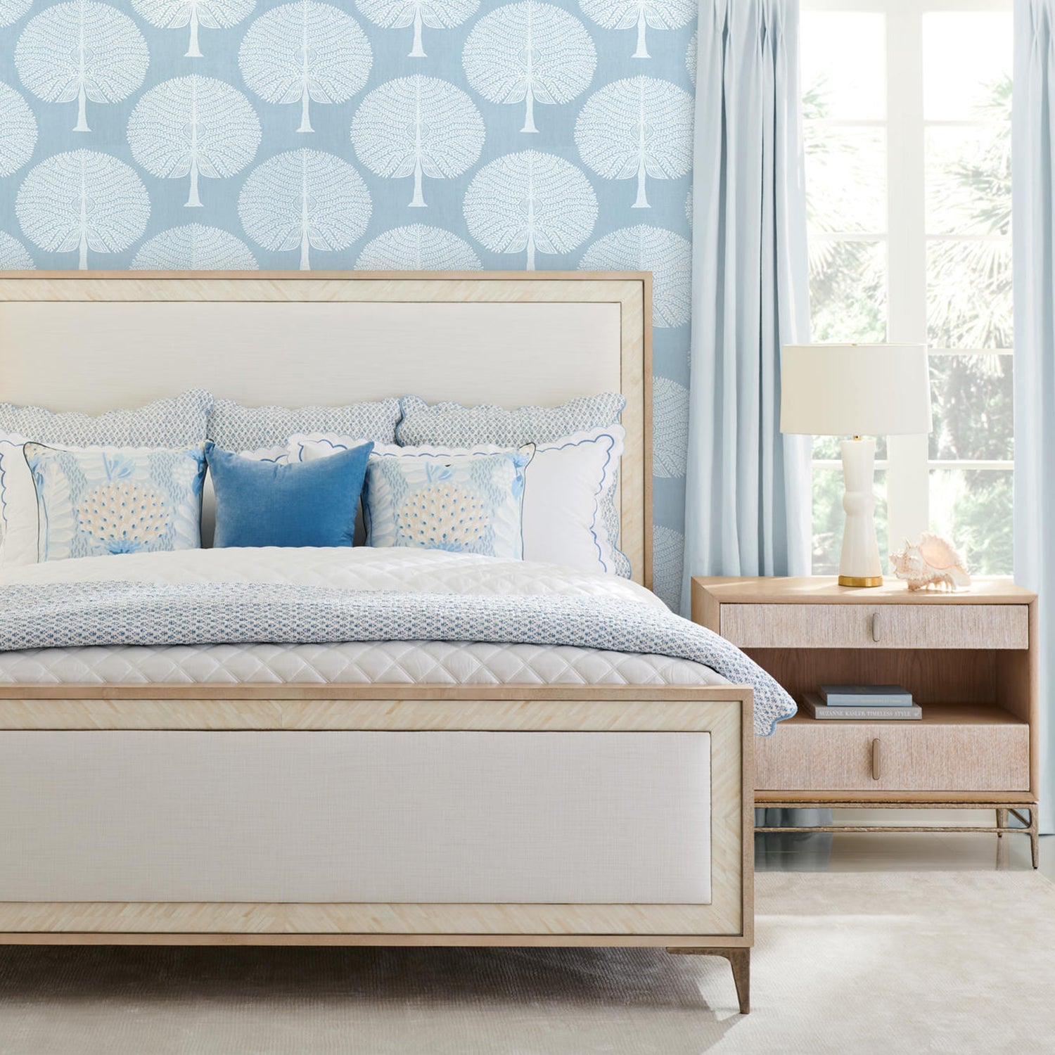 Jonathan Charles Water Clapotis Nightstand – Paynes Gray