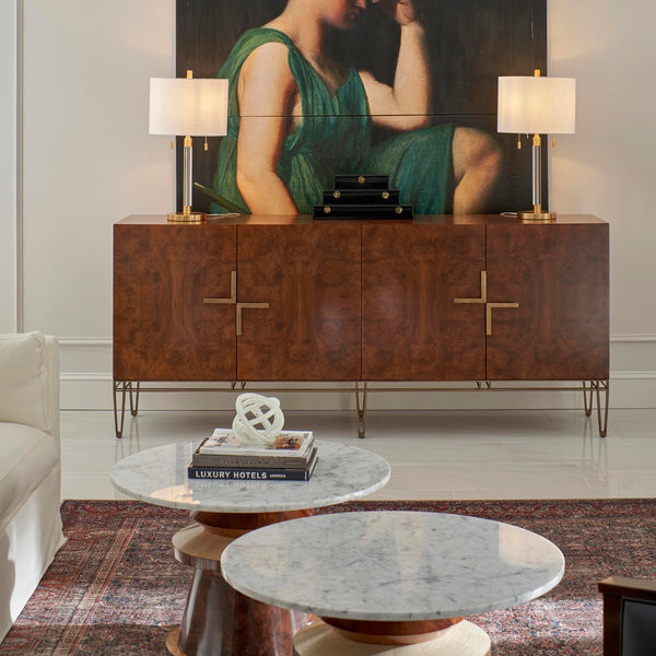 Jonathan Charles Rook Round Cocktail Table – Paynes Gray