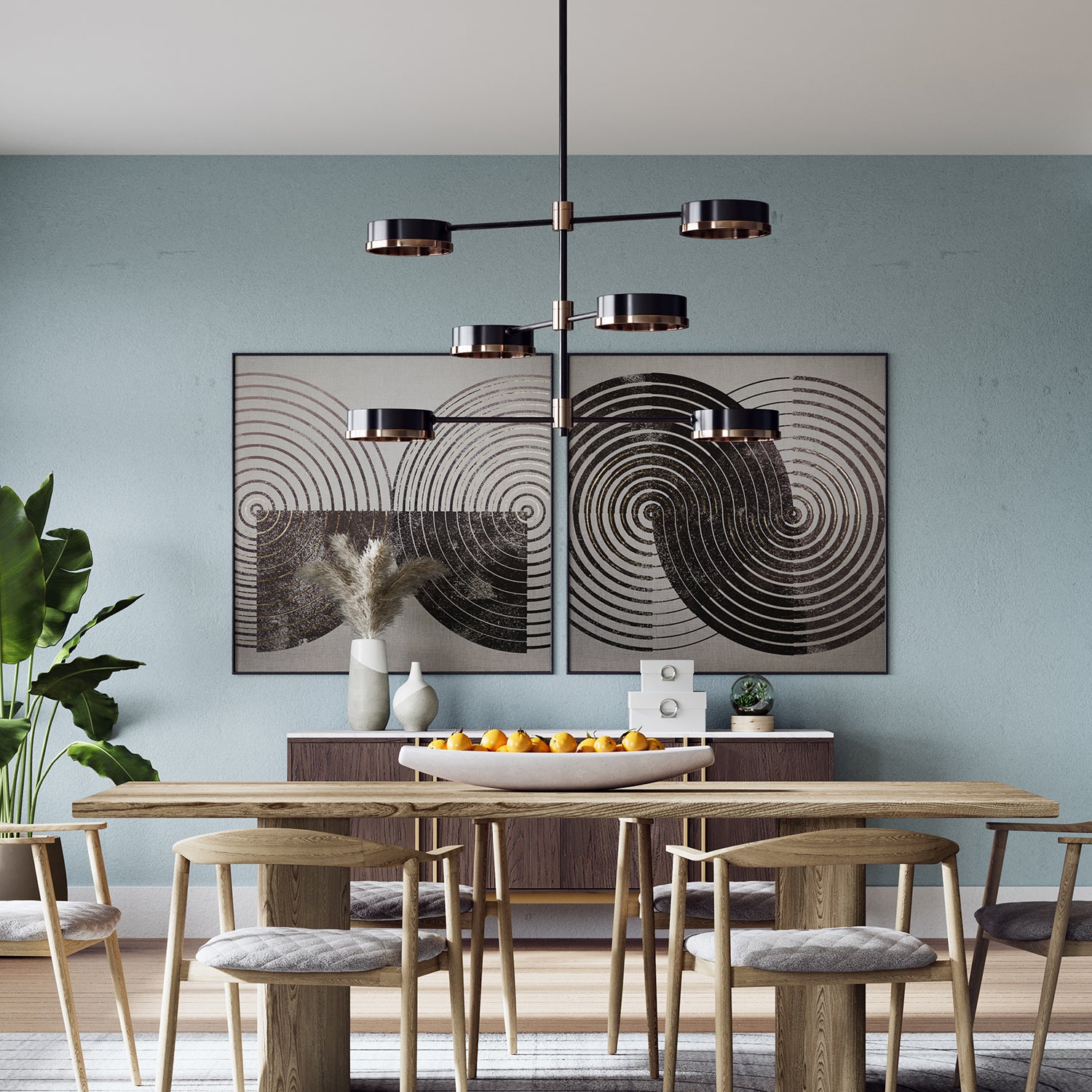 Sunpan Oralee Chandelier – Paynes Gray