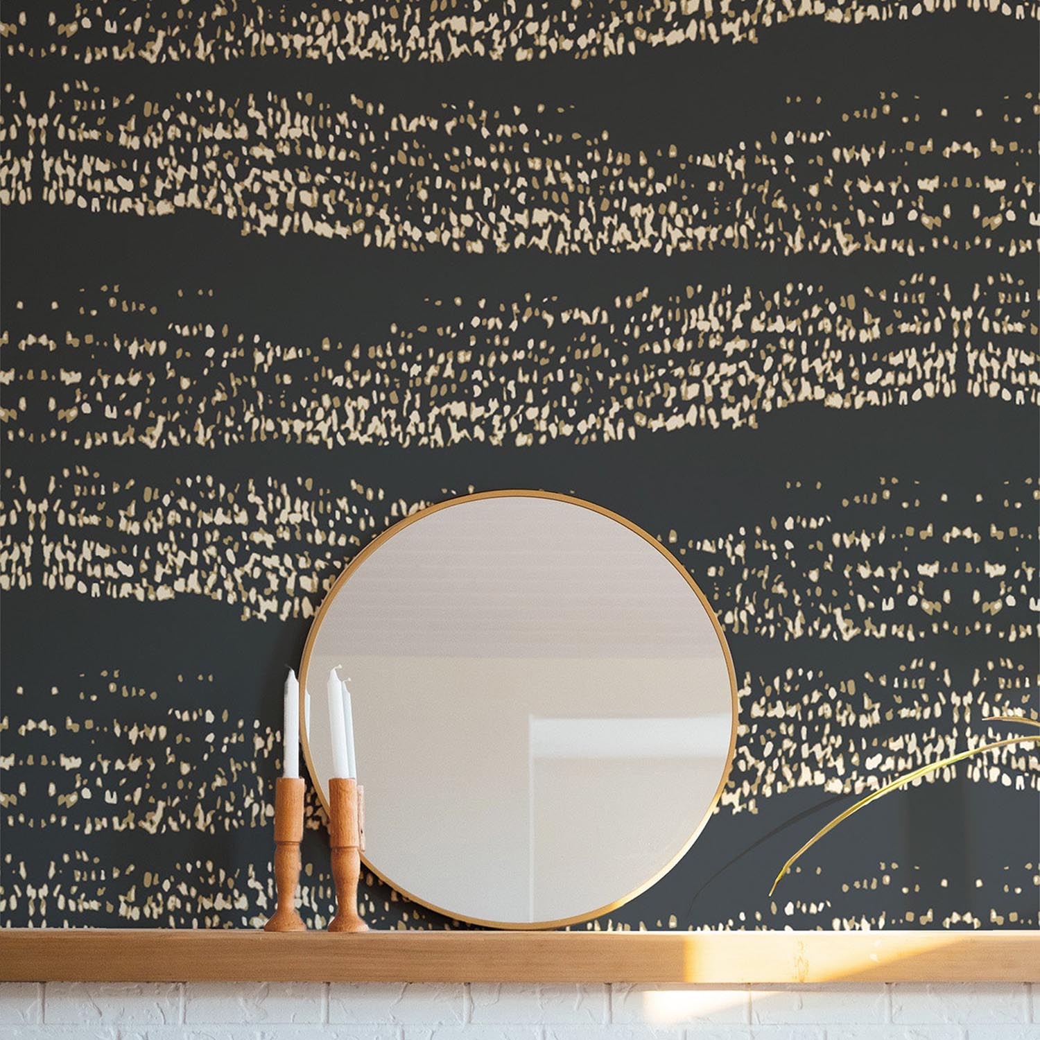 Mitchell Black Reflections Wallpaper – Paynes Gray