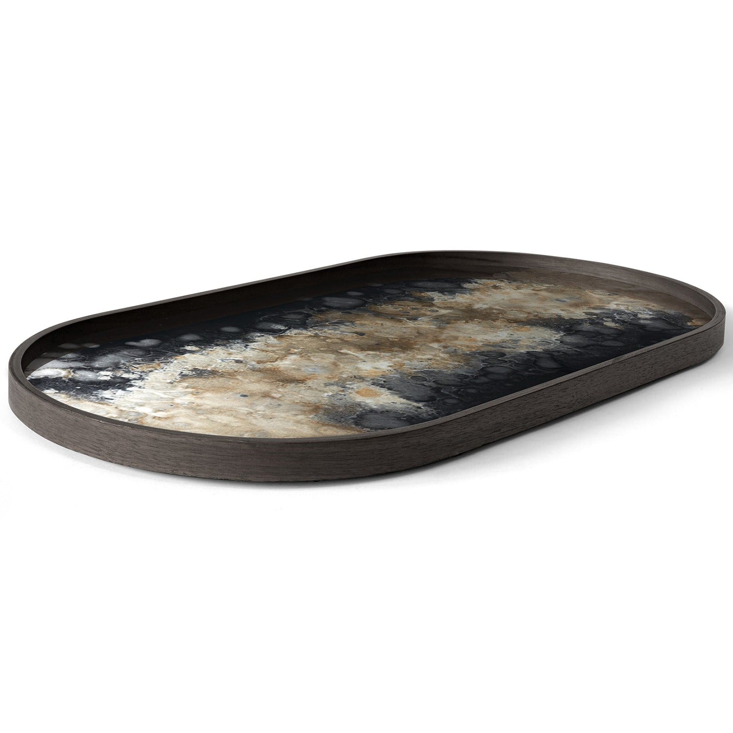 Ethnicraft Organic Oval Glass Tray – Paynes Gray