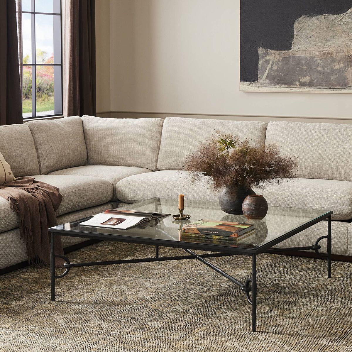 Four Hands Babylon Glass Coffee Table