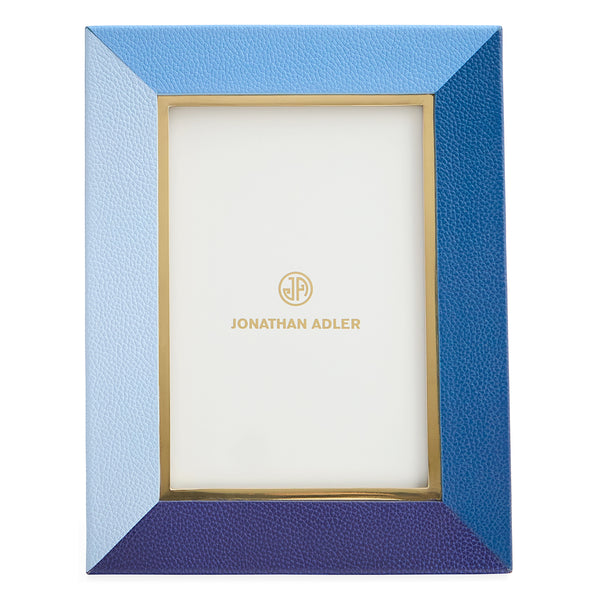 Jonathan Adler Perimeter Leather Blue Picture Frame – Paynes Gray