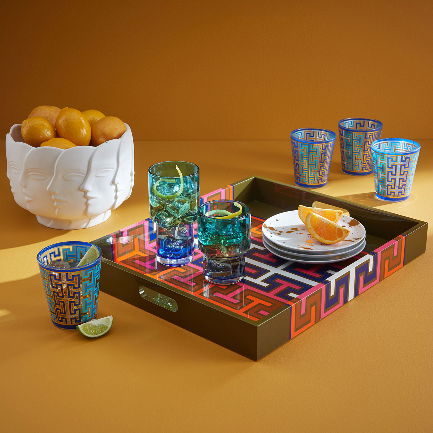 Jonathan Adler Madrid Glassware Set – Paynes Gray