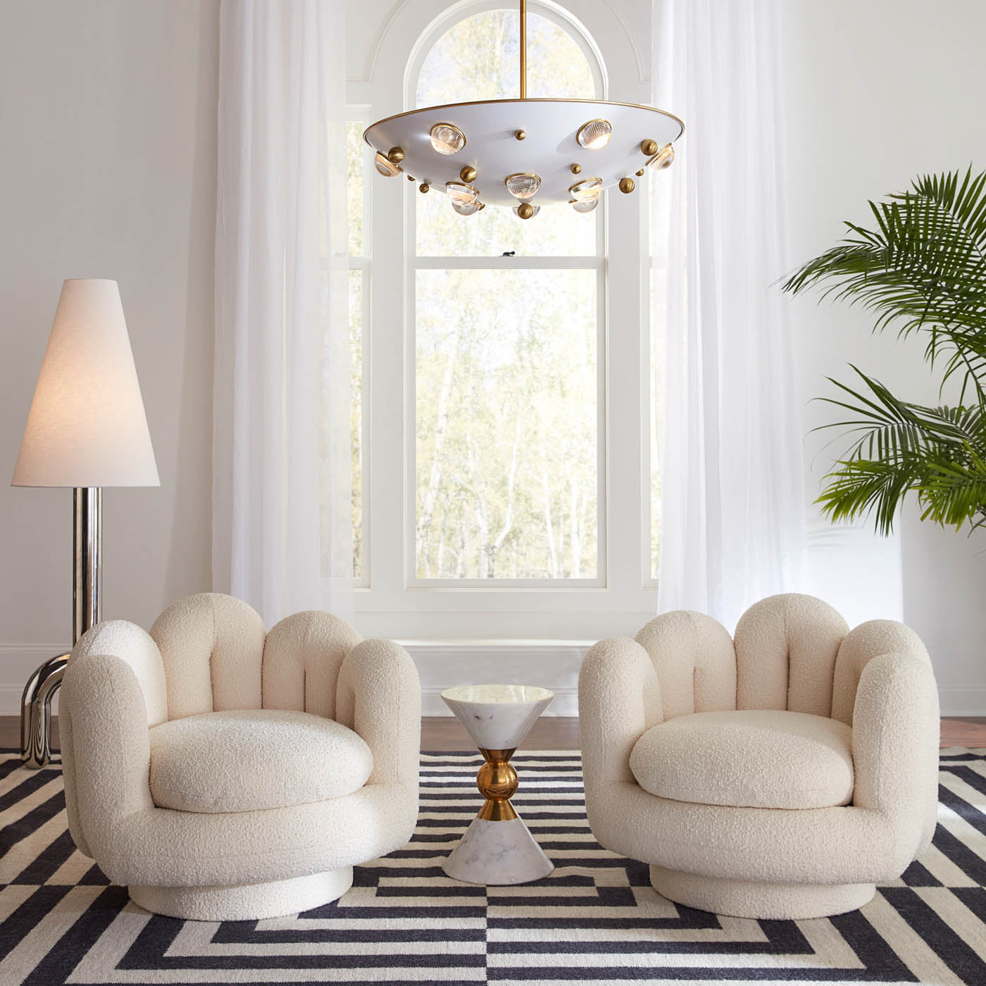 Jonathan Adler Serpentine Swivel Chair – Paynes Gray