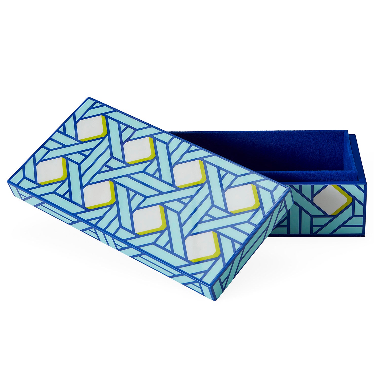 Jonathan Adler Basketweave Lacquer Box – Paynes Gray