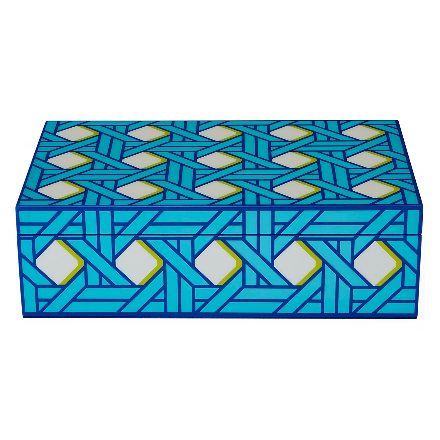 Jonathan Adler Basketweave Lacquer Box – Paynes Gray