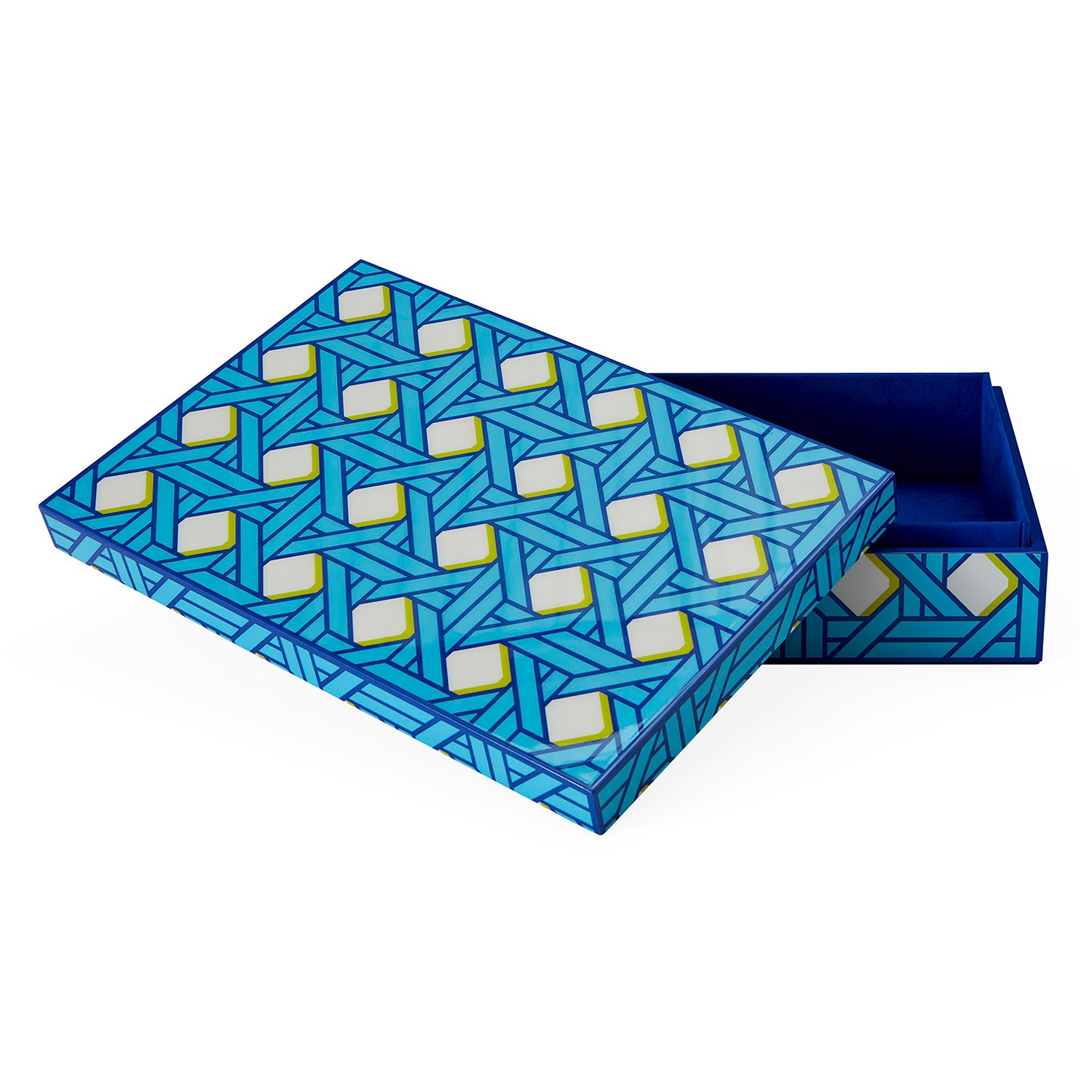 Jonathan Adler Basketweave Lacquer Box – Paynes Gray