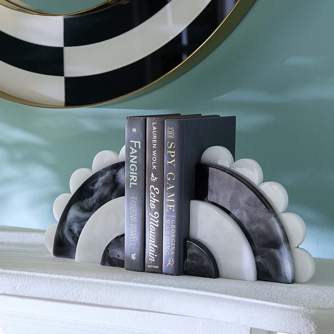 Jonathan Adler Mustique Black & White Bookend Set