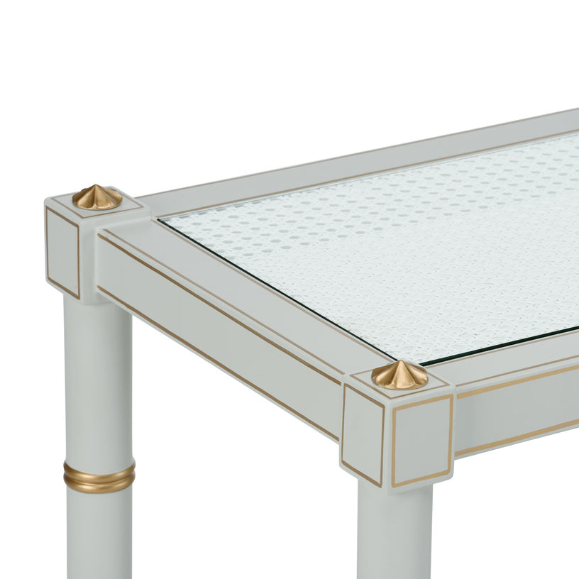 Chelsea House Conner Cane Console – Paynes Gray