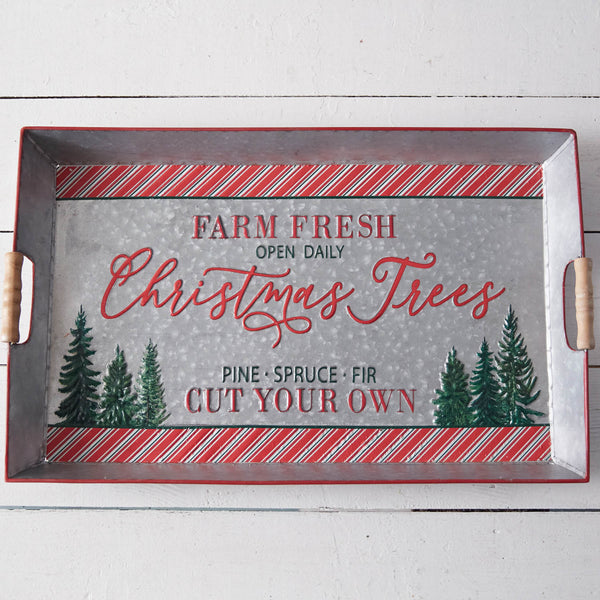 Farm Fresh Christmas Trees Tray – Paynes Gray