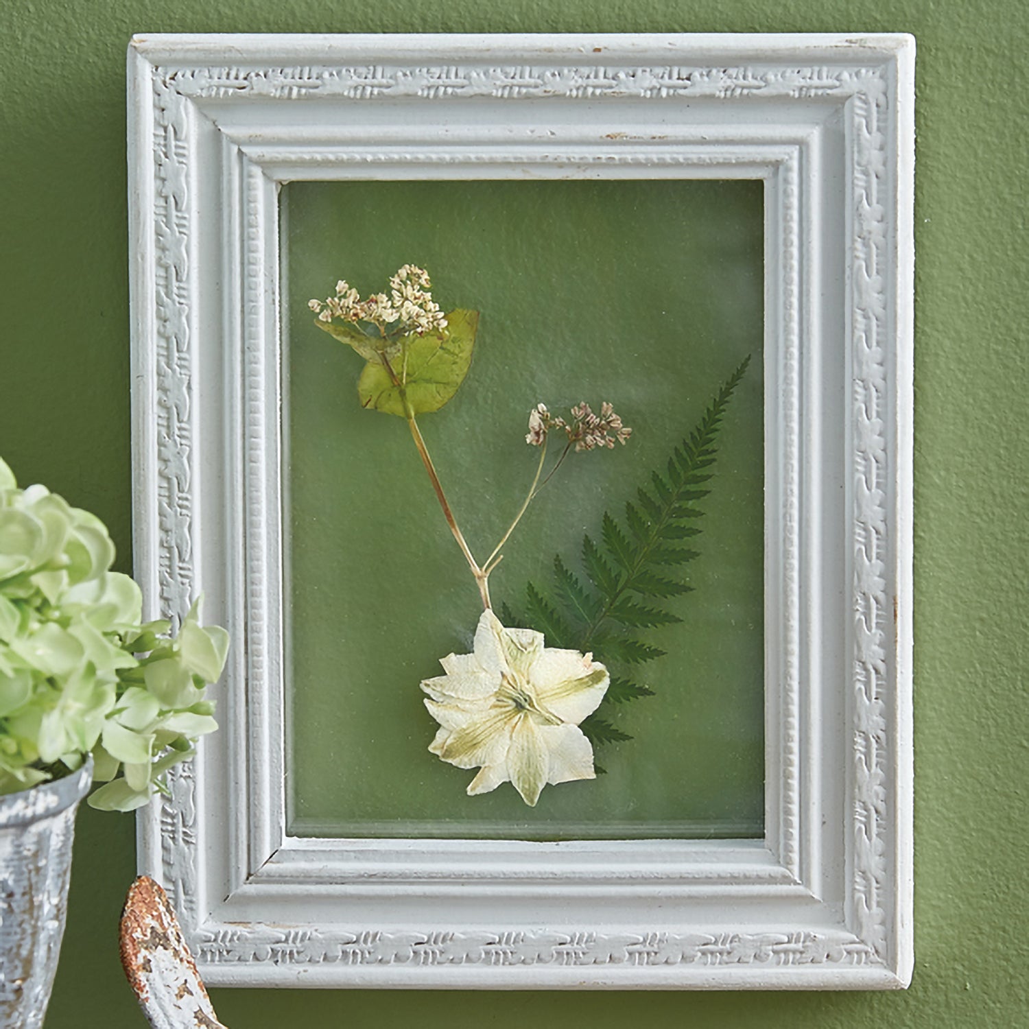 Pressed Botanical Buckwheat and Larkspur Wall Art – Paynes Gray