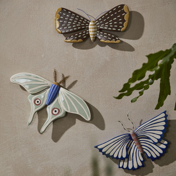 Sculpted Moth Wall Art Set of 2 – Paynes Gray