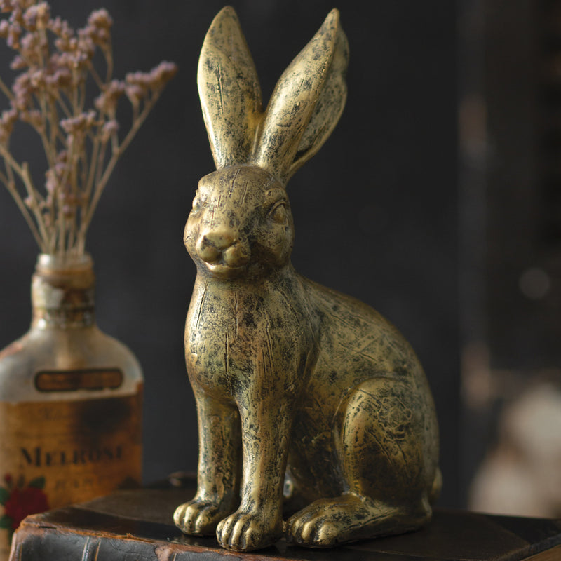 Golden Hare Sculpture – Paynes Gray