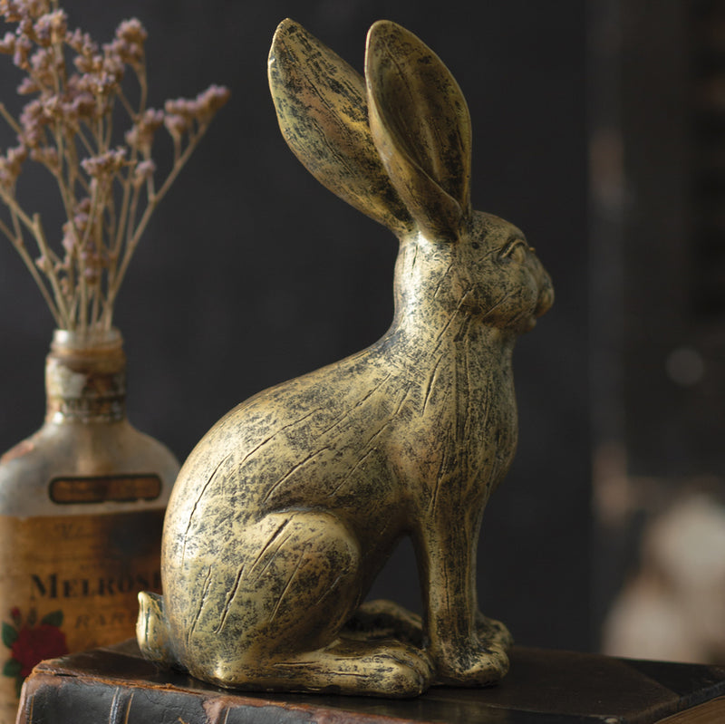 Golden Hare Sculpture – Paynes Gray