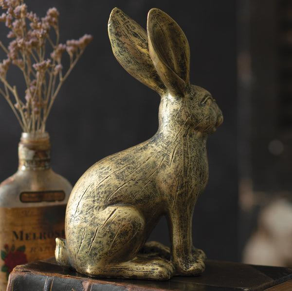 Golden Hare Sculpture – Paynes Gray