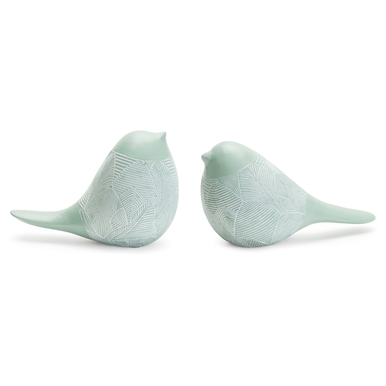 Modern Etched Bird Figurine Set of 4
