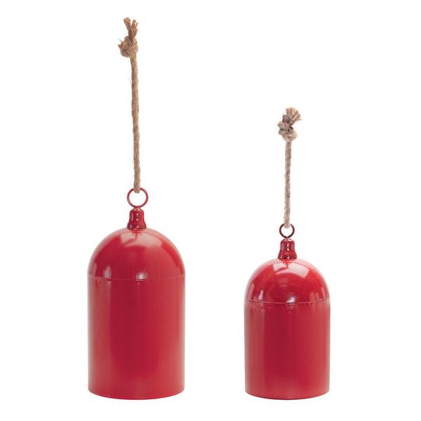 Red Metal Bell Ornament Set of 2 – Paynes Gray