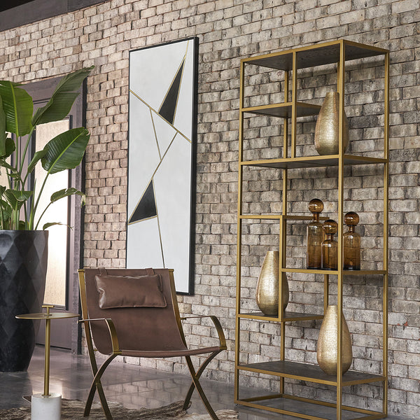 Sunpan Geometric Relation Framed Canvas Art – Paynes Gray