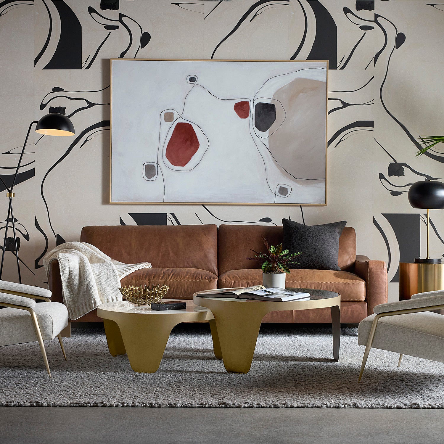 Sunpan Connectivity Framed Canvas Art – Paynes Gray