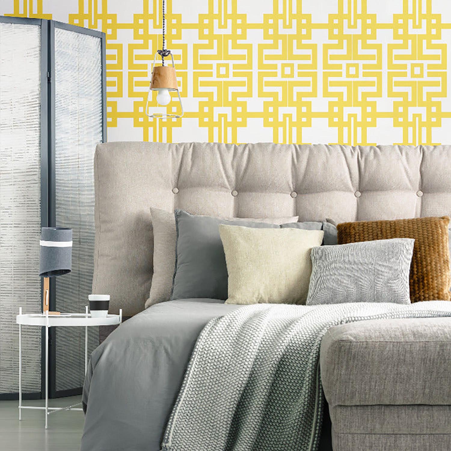 Mitchell Black Aztec Wallpaper – Paynes Gray