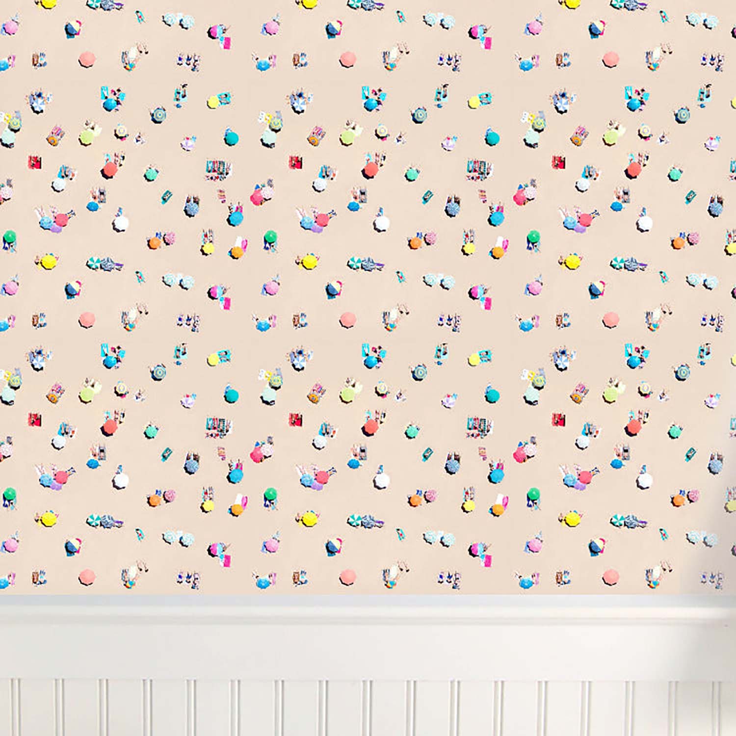 Mitchell Black x Gray Malin Beach Umbrellas Wallpaper – Paynes Gray