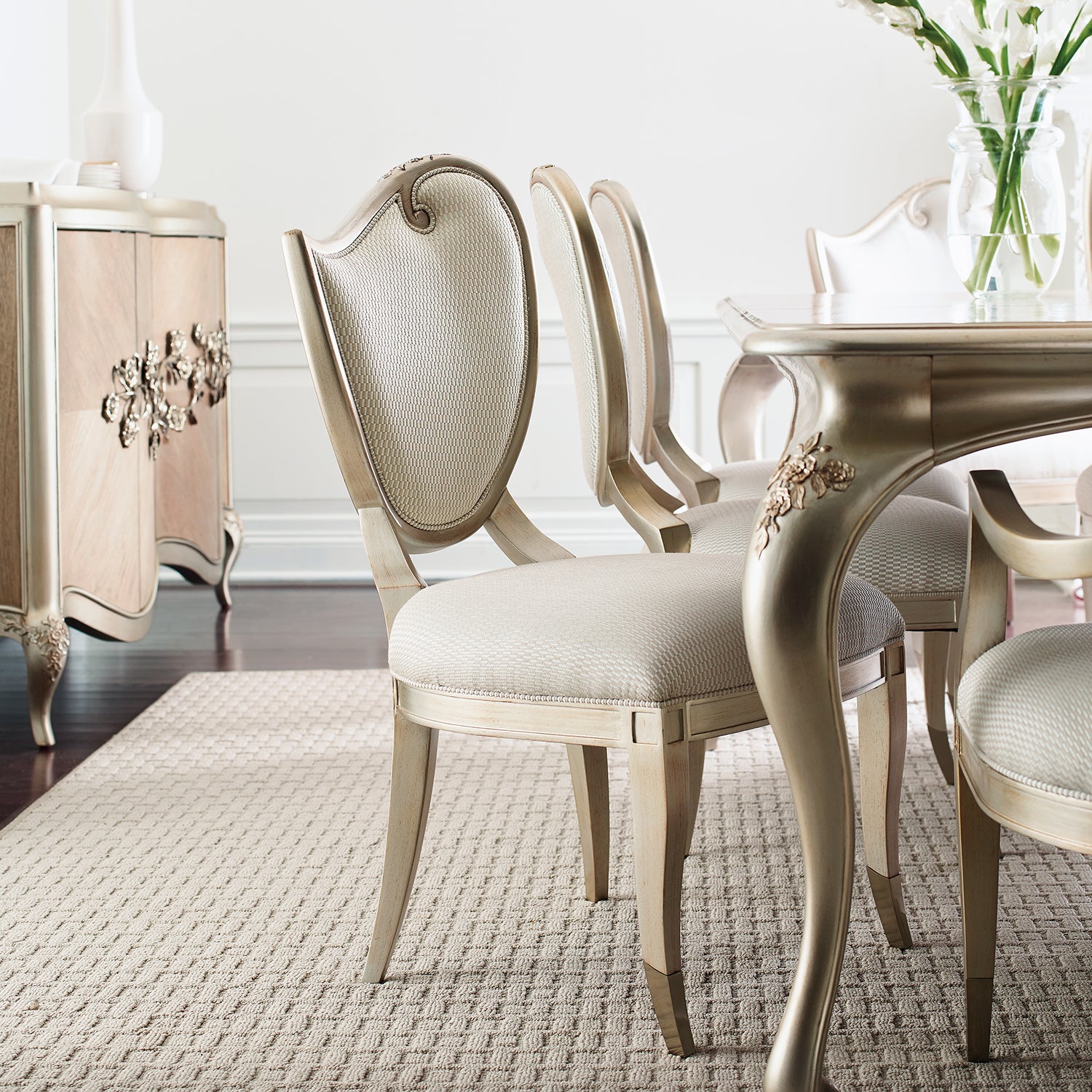 Caracole Fontainebleau Side Chair Set of 2 – Paynes Gray