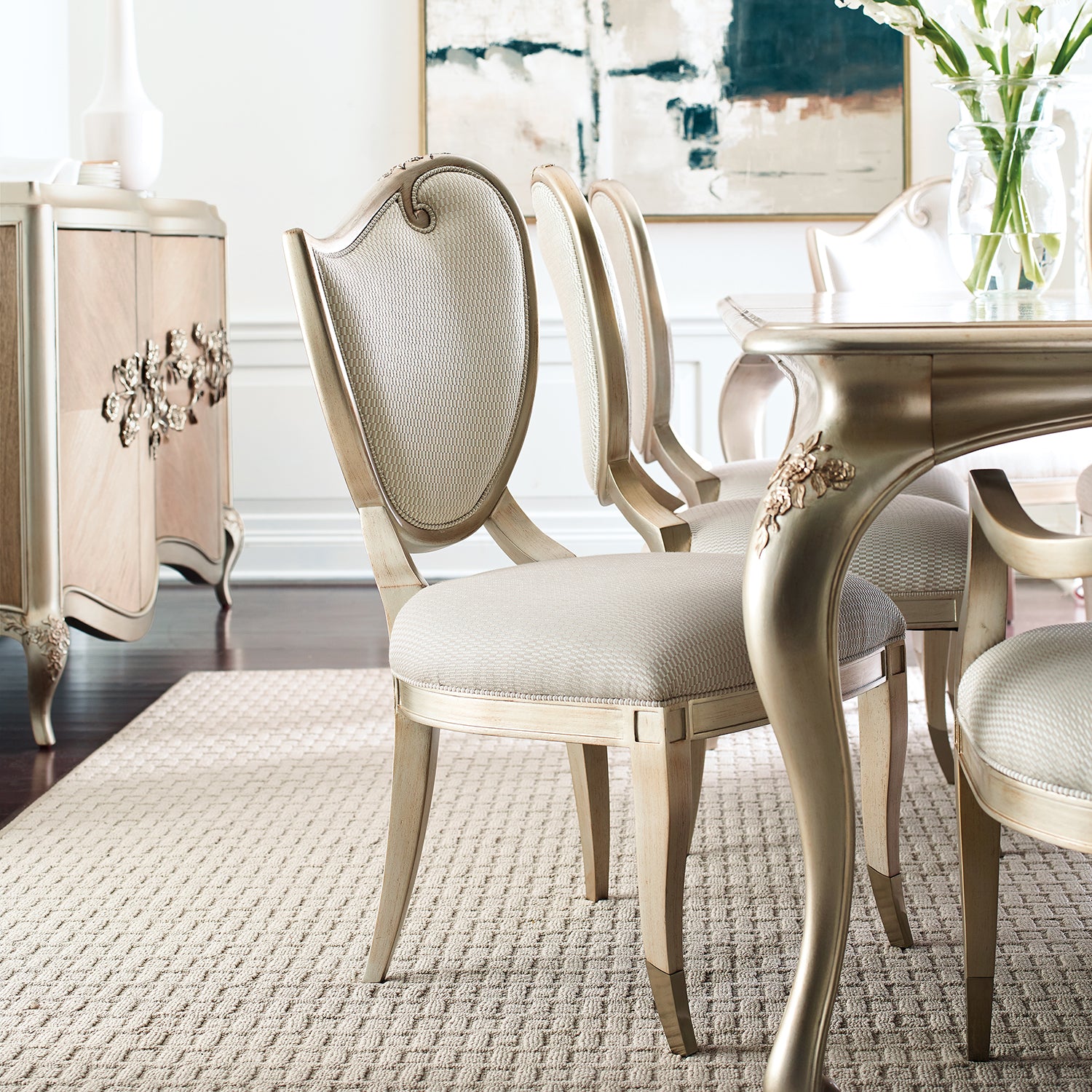 Caracole Fontainebleau Side Chair Set of 2 – Paynes Gray