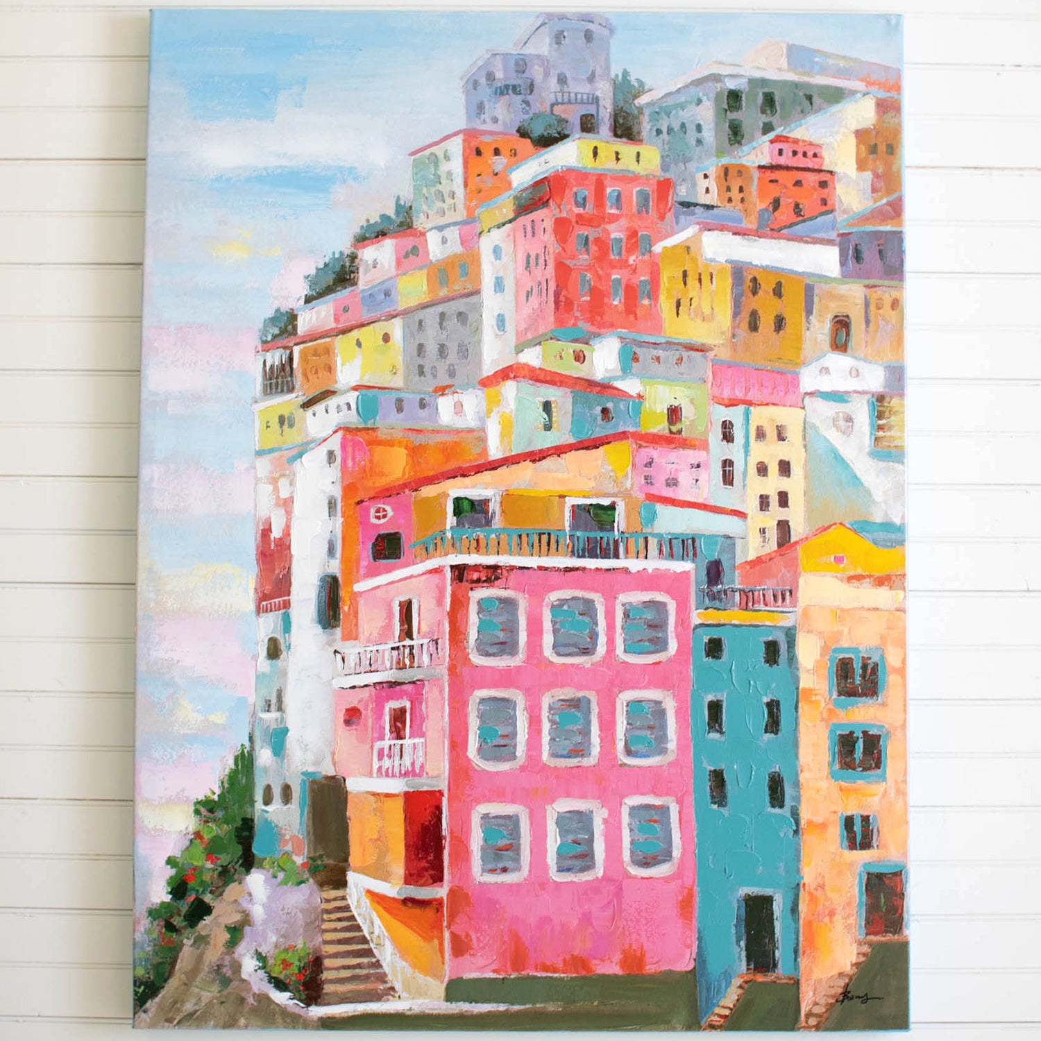 Colorful Houses Wall Art – Paynes Gray