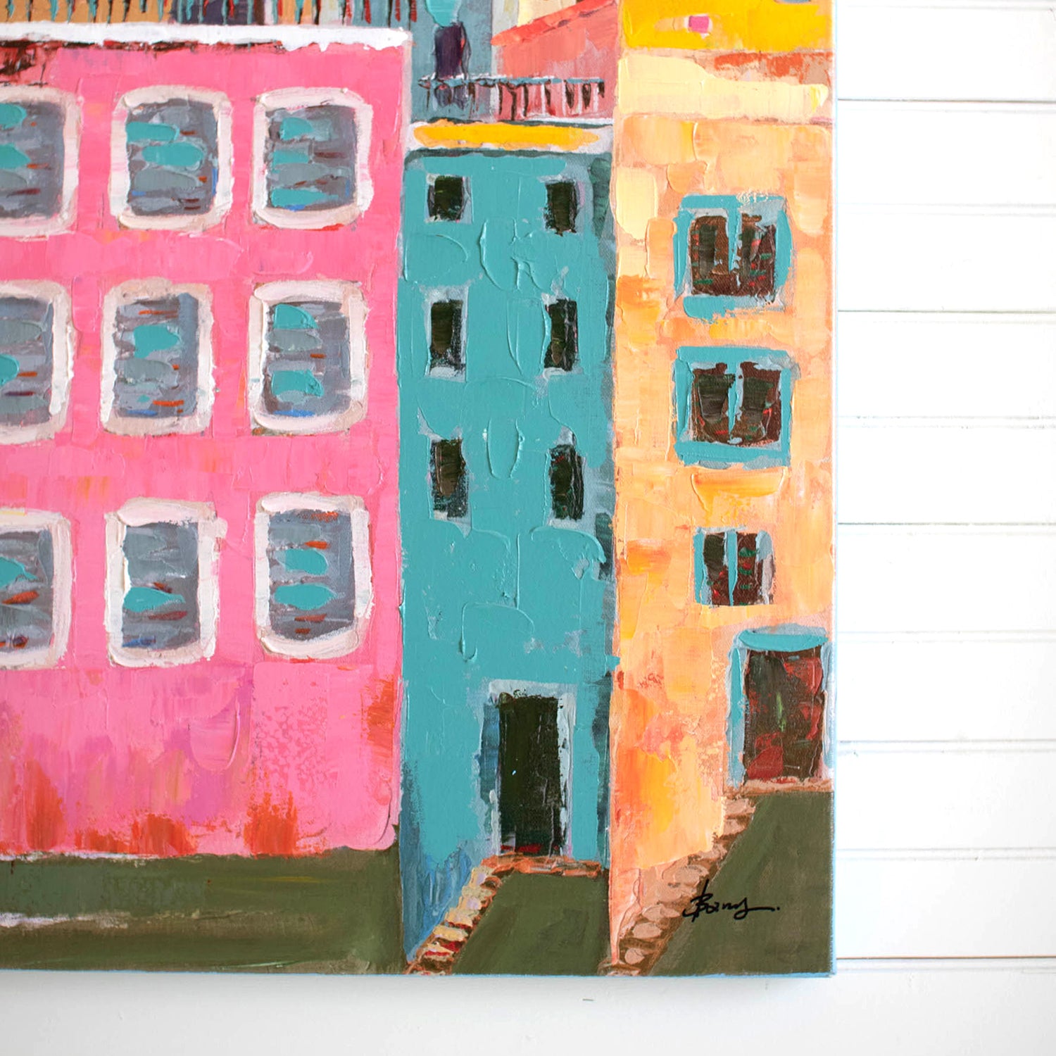 Colorful Houses Wall Art – Paynes Gray