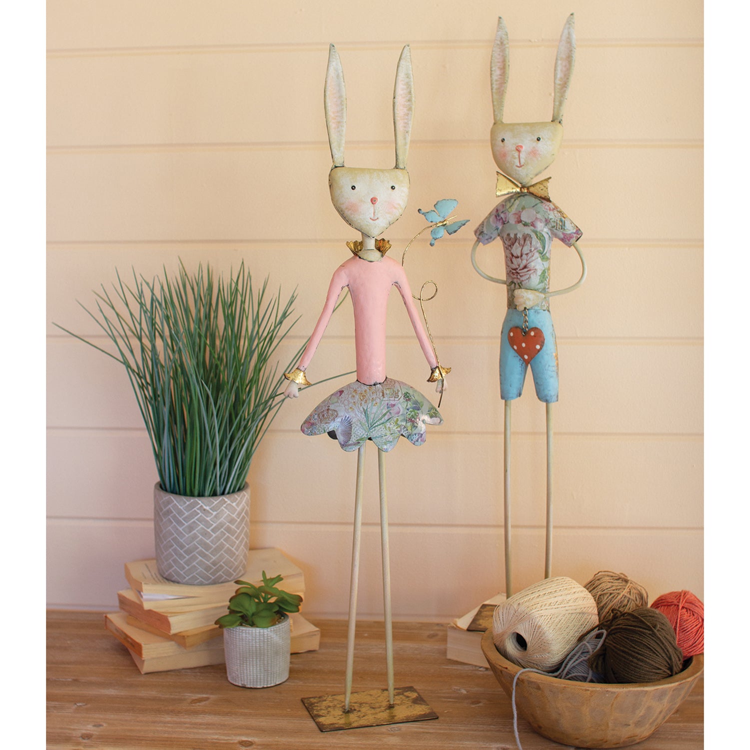 Long-Leg Rabbit Tabletop Accent Set of 2