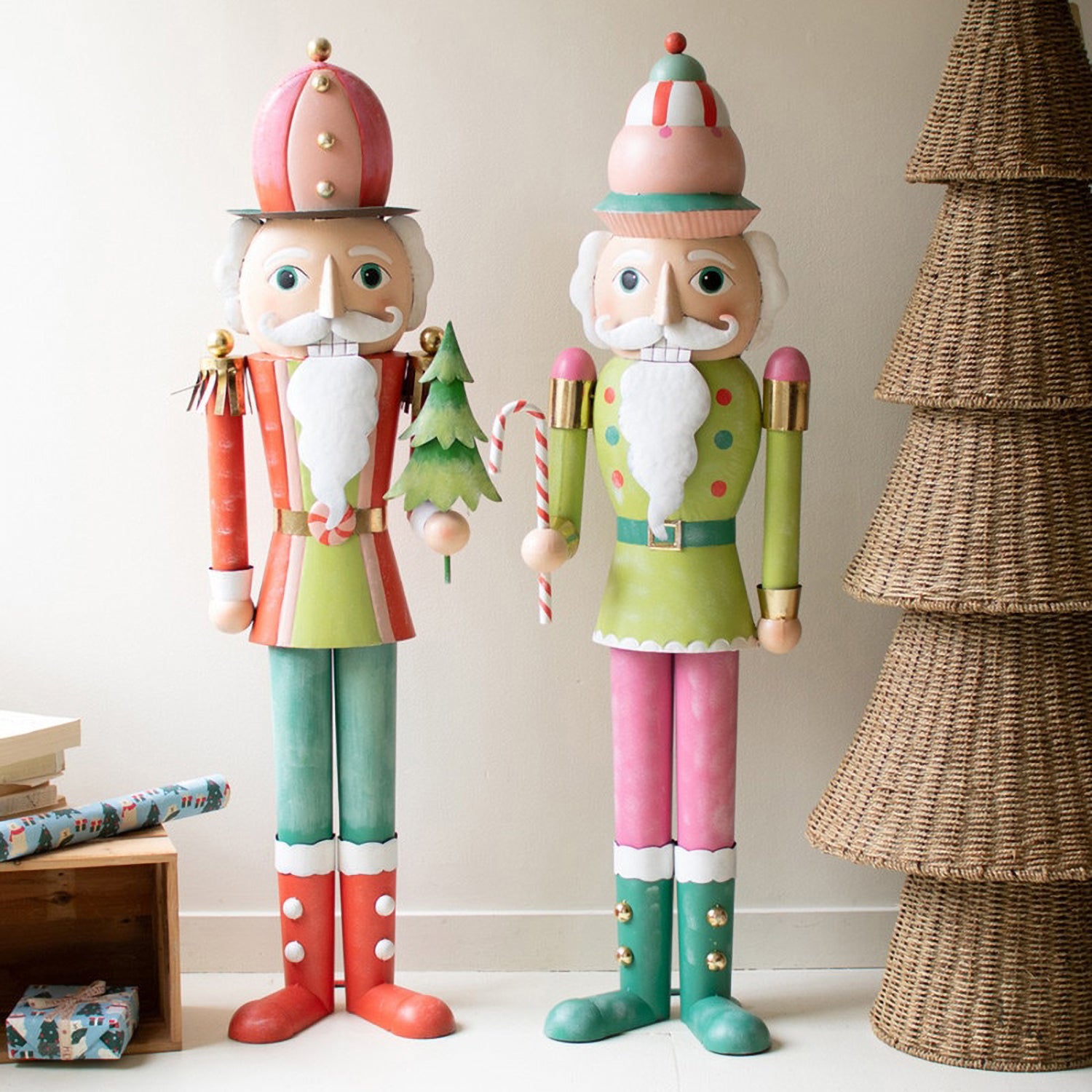 Life-Sizepainted Metal Nutcracker Set of 2