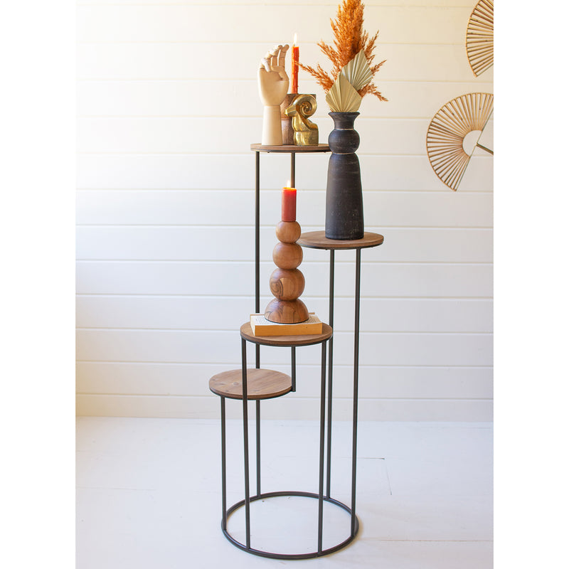 Four Tiered Round Accent Table – Paynes Gray