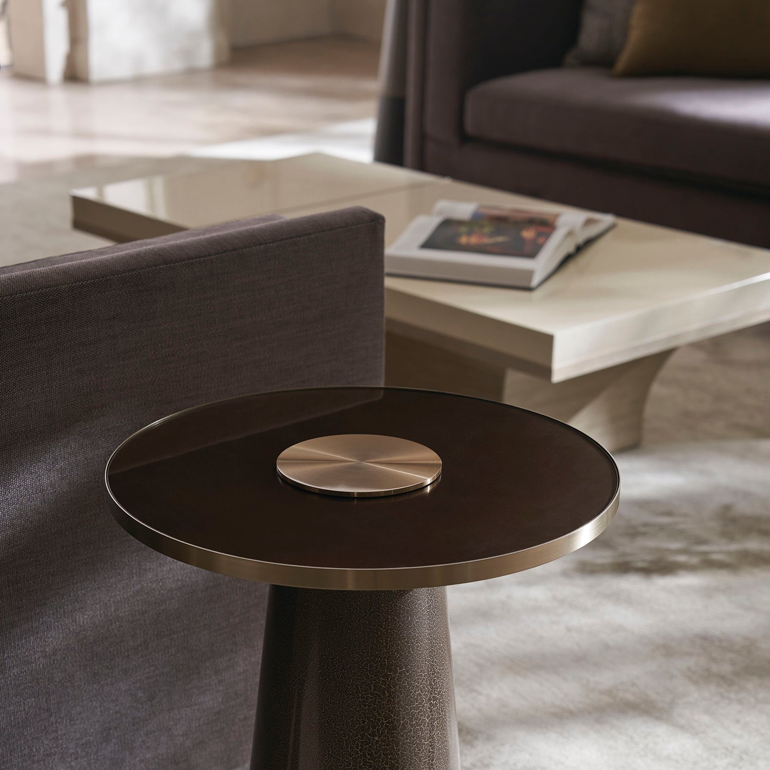 Caracole Full Break Cocktail Table – Paynes Gray