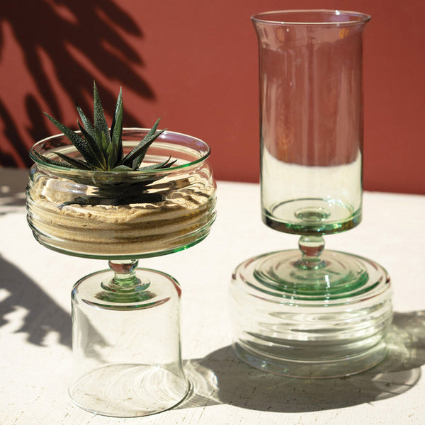 Reversible Glass Compote Set of 2 – Paynes Gray