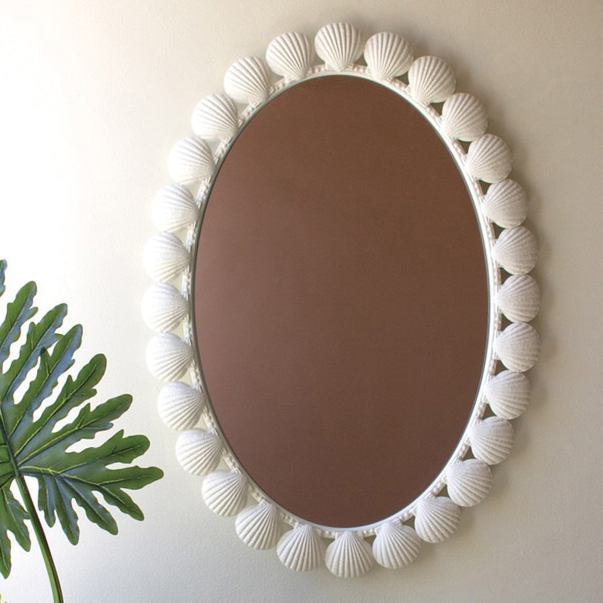 Shell Framed Oval Mirror