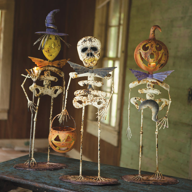 Halloween Skeleton Creature Figurine Set of 3 – Paynes Gray