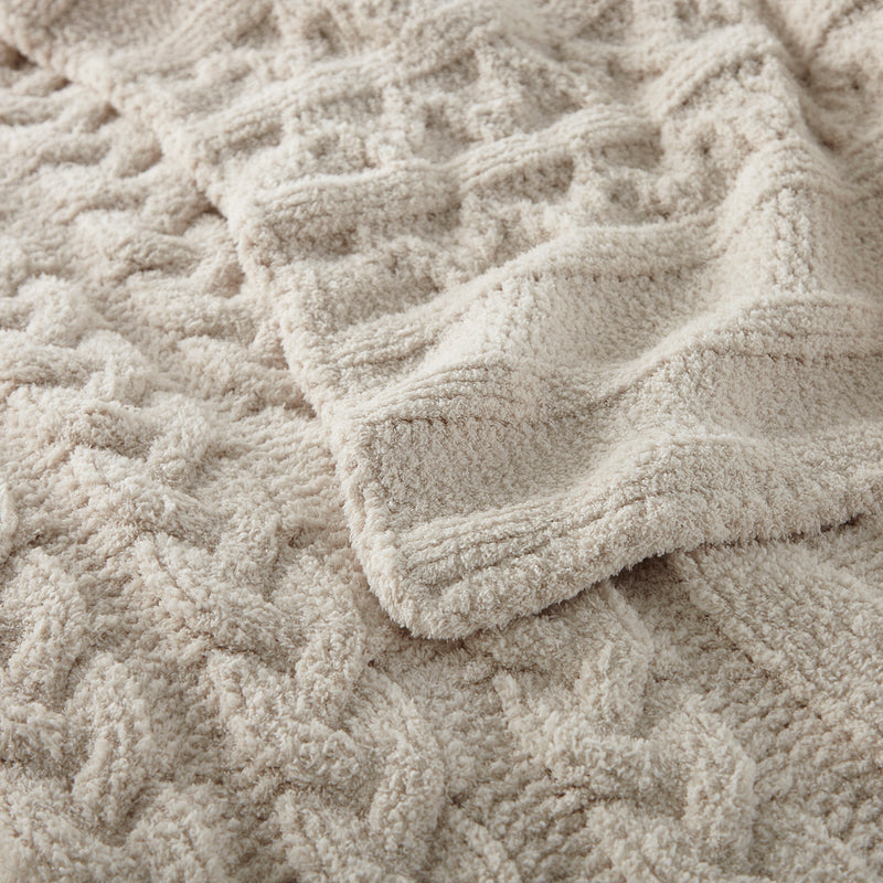 Peacock Alley Cozy Knit Cable Throw Blanket – Paynes Gray