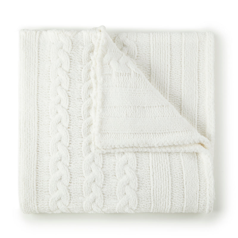 Peacock Alley Cozy Knit Cable Throw Blanket – Paynes Gray