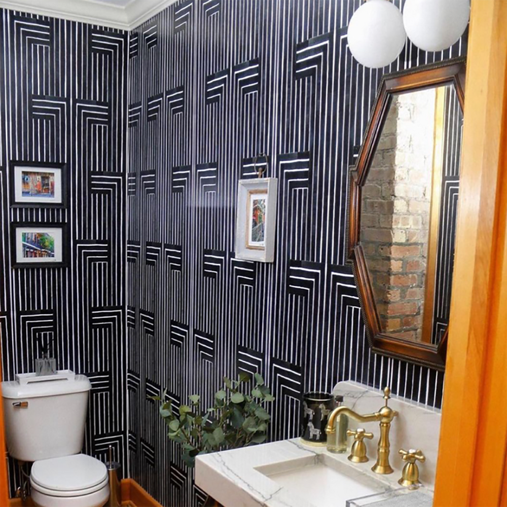 Mitchell Black Chiseled Wallpaper