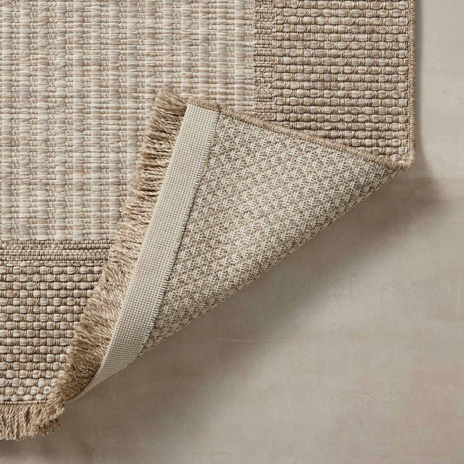 Loloi Dawn Natural Border Indoor/Outdoor Rug – Paynes Gray