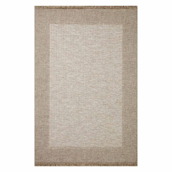 Loloi Dawn Natural Border Indoor/Outdoor Rug – Paynes Gray