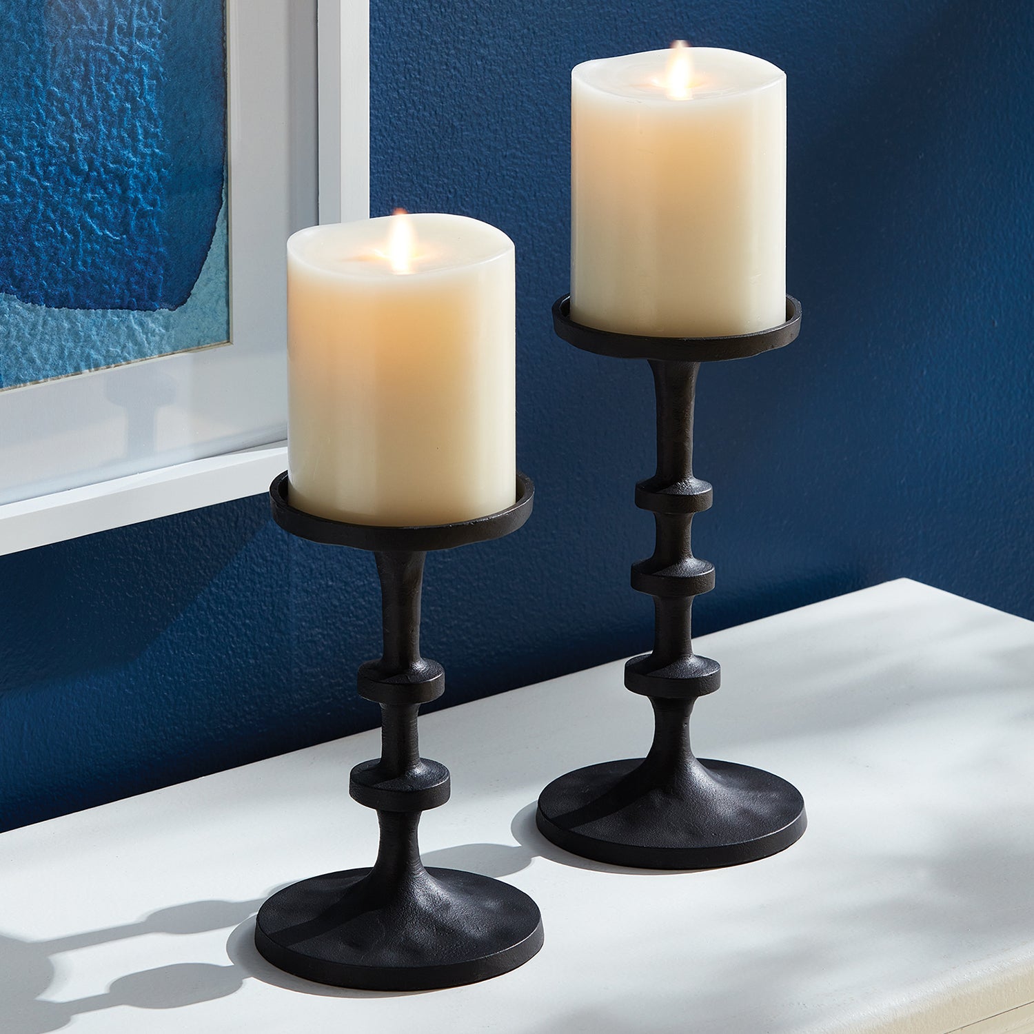 Abacus Petite Candle Stand Set of 2 – Paynes Gray