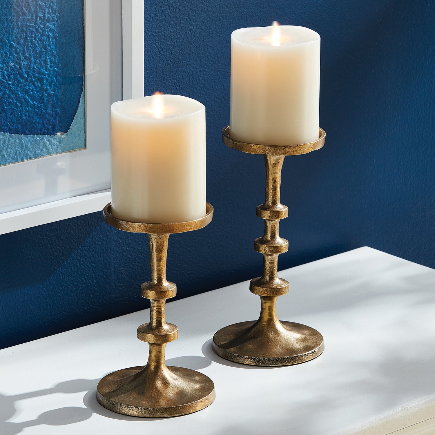 Abacus Petite Candle Stand Set of 2 – Paynes Gray