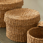 Seagrass Round Lidded Basket Set of 3 – Paynes Gray