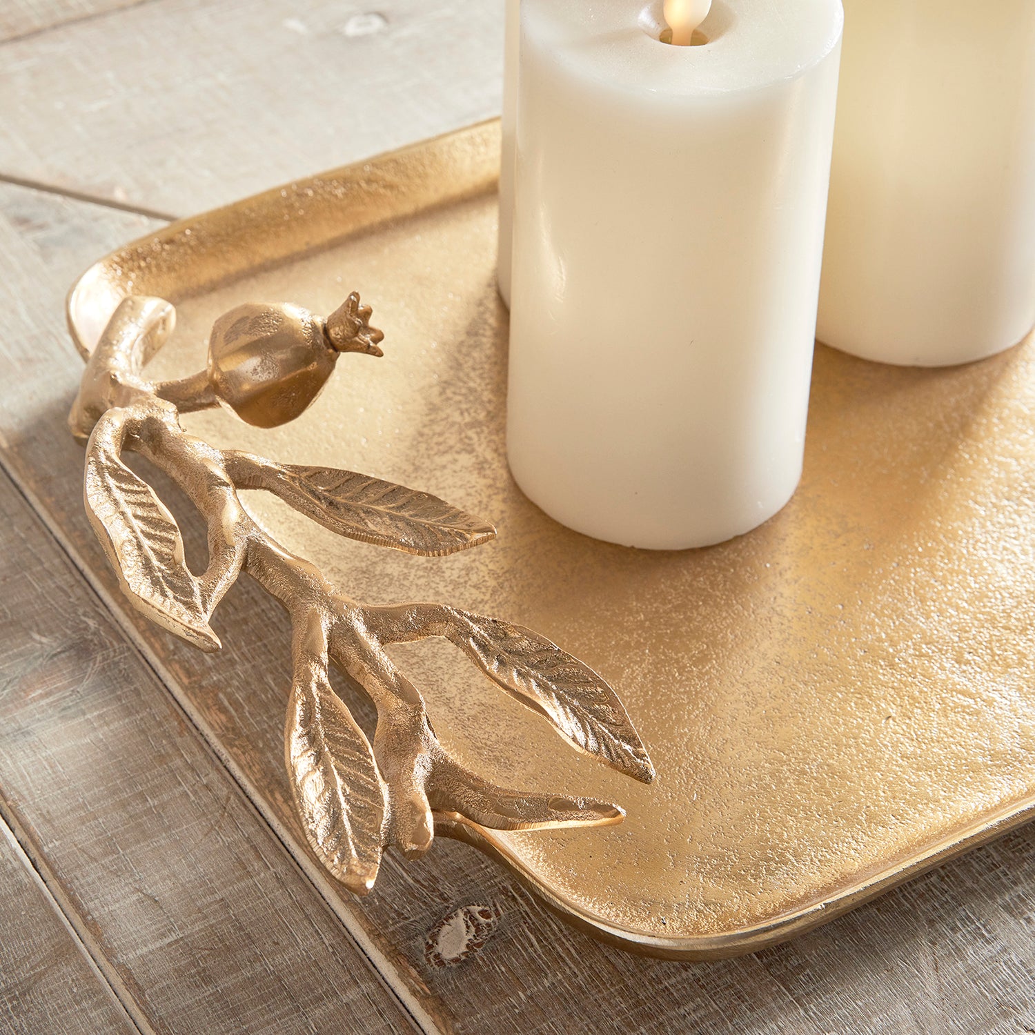 Pomegranate Branch Decorative Tray Set of 2 – Paynes Gray