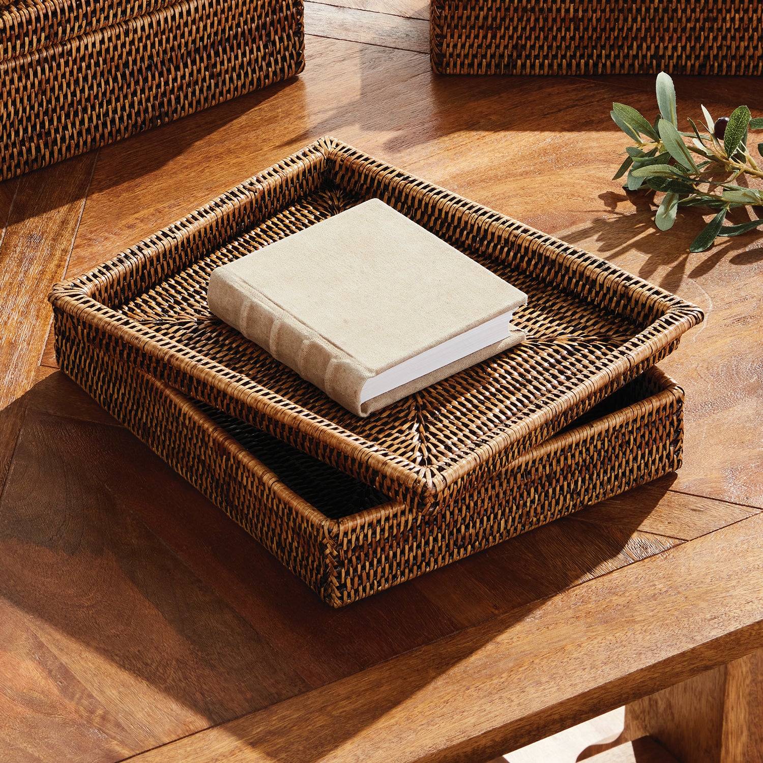 Burma Rattan Lidded Letter Box