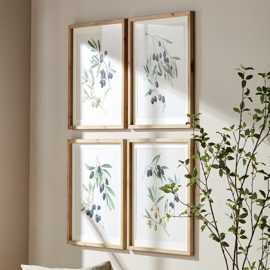 Olive Stems Study Set of 4